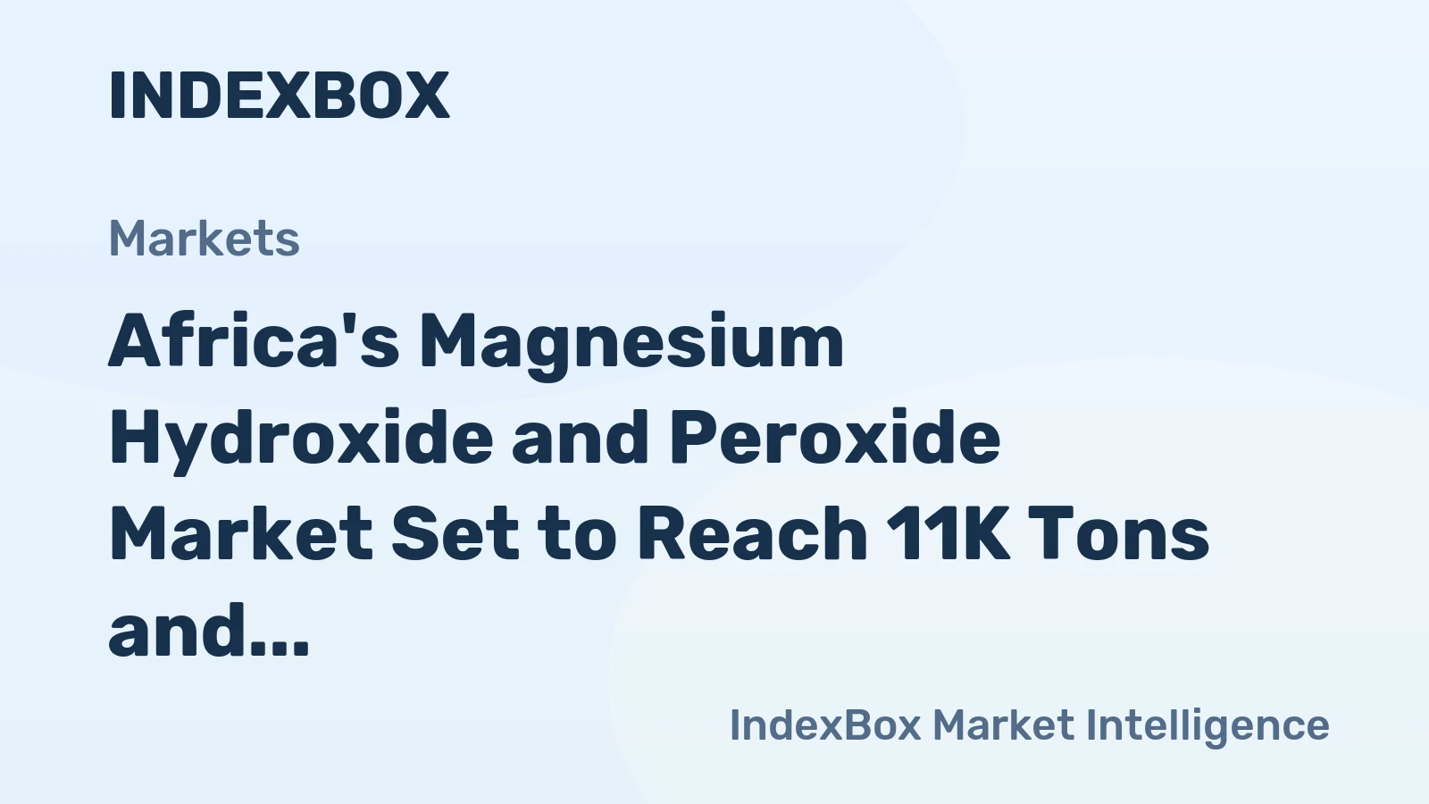 Africa's Magnesium Hydroxide and Peroxide Market Set to Reach 11K Tons and $13M by 2035