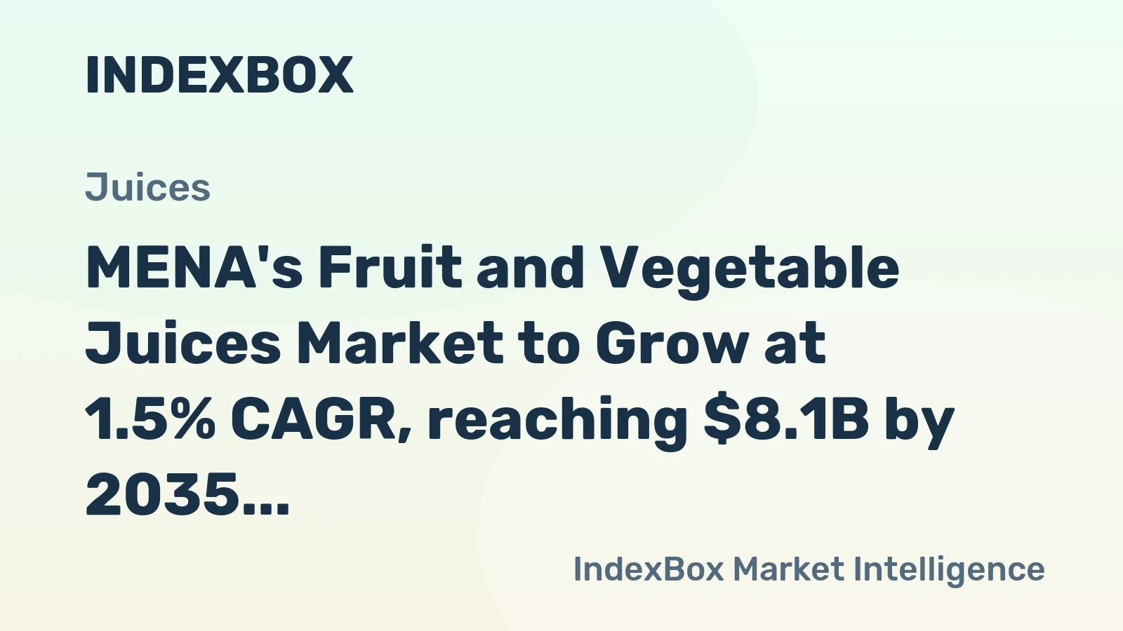 MENA's Fruit and Vegetable Juices Market to Grow at 1.5% CAGR, reaching $8.1B by 2035