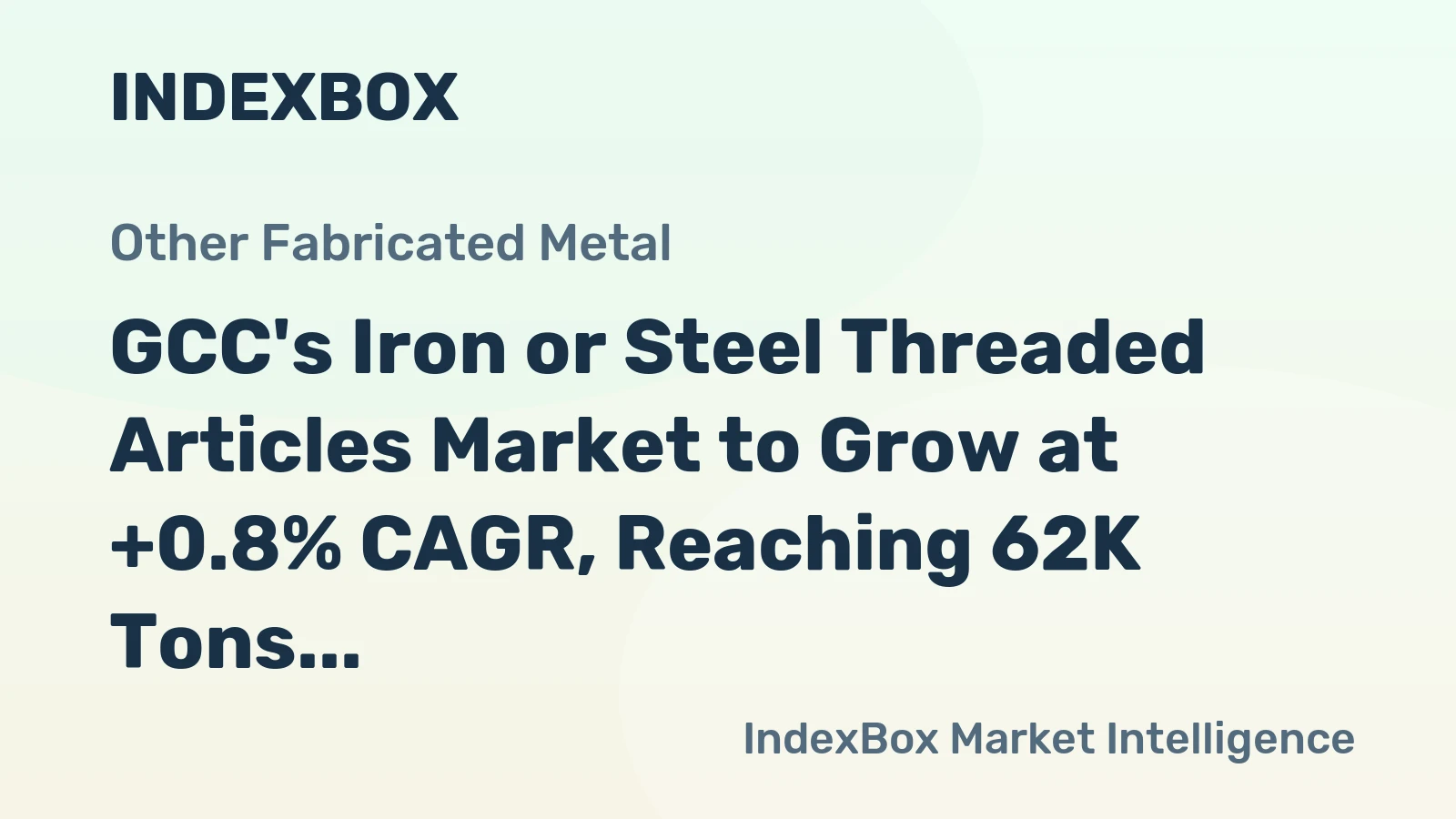GCC's Iron or Steel Threaded Articles Market to Grow at +0.8% CAGR, Reaching 62K Tons by 2035