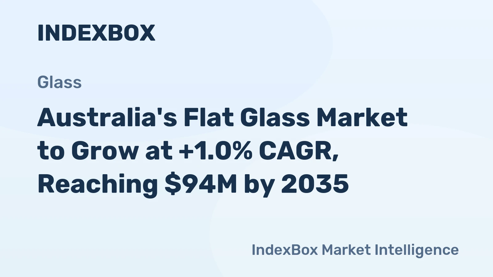 Australia's Flat Glass Market to Grow at +1.0% CAGR, Reaching $94M by 2035