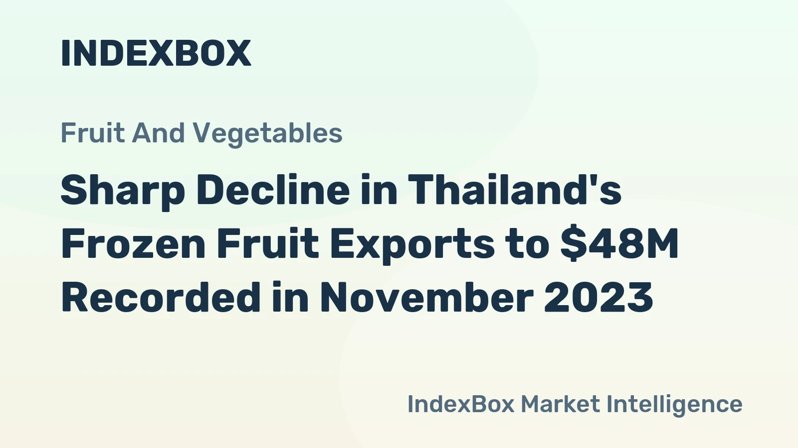 Sharp Decline in Thailand's Frozen Fruit Exports to $48M Recorded in November 2023