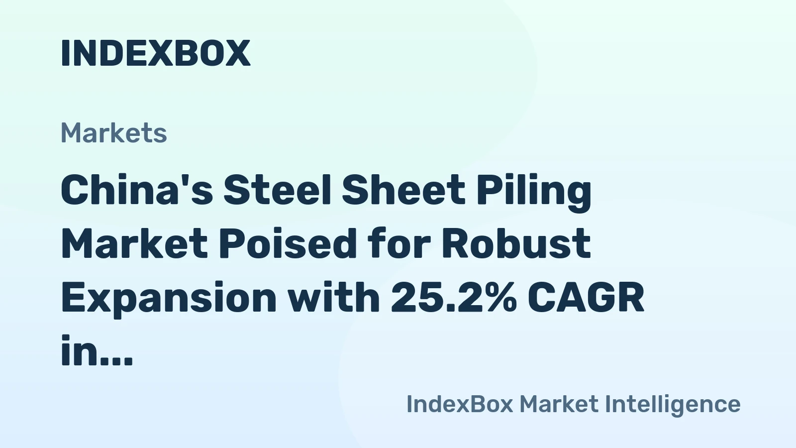 China's Steel Sheet Piling Market Poised for Robust Expansion with 25.2% CAGR in Value