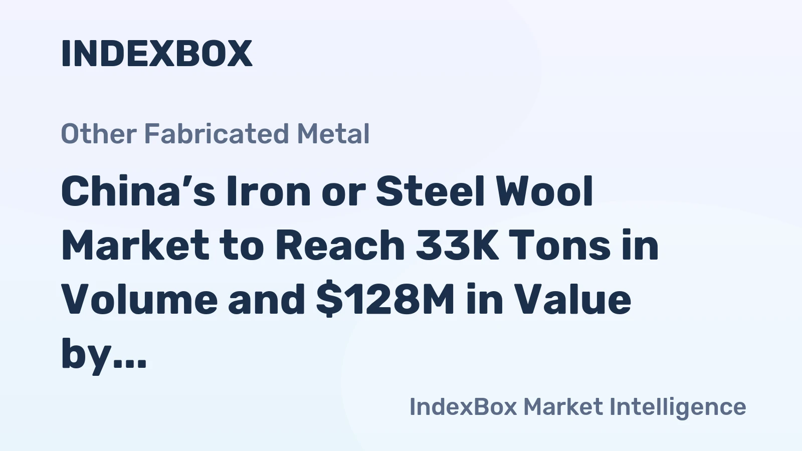 China’s Iron or Steel Wool Market to Reach 33K Tons in Volume and $128M in Value by 2035