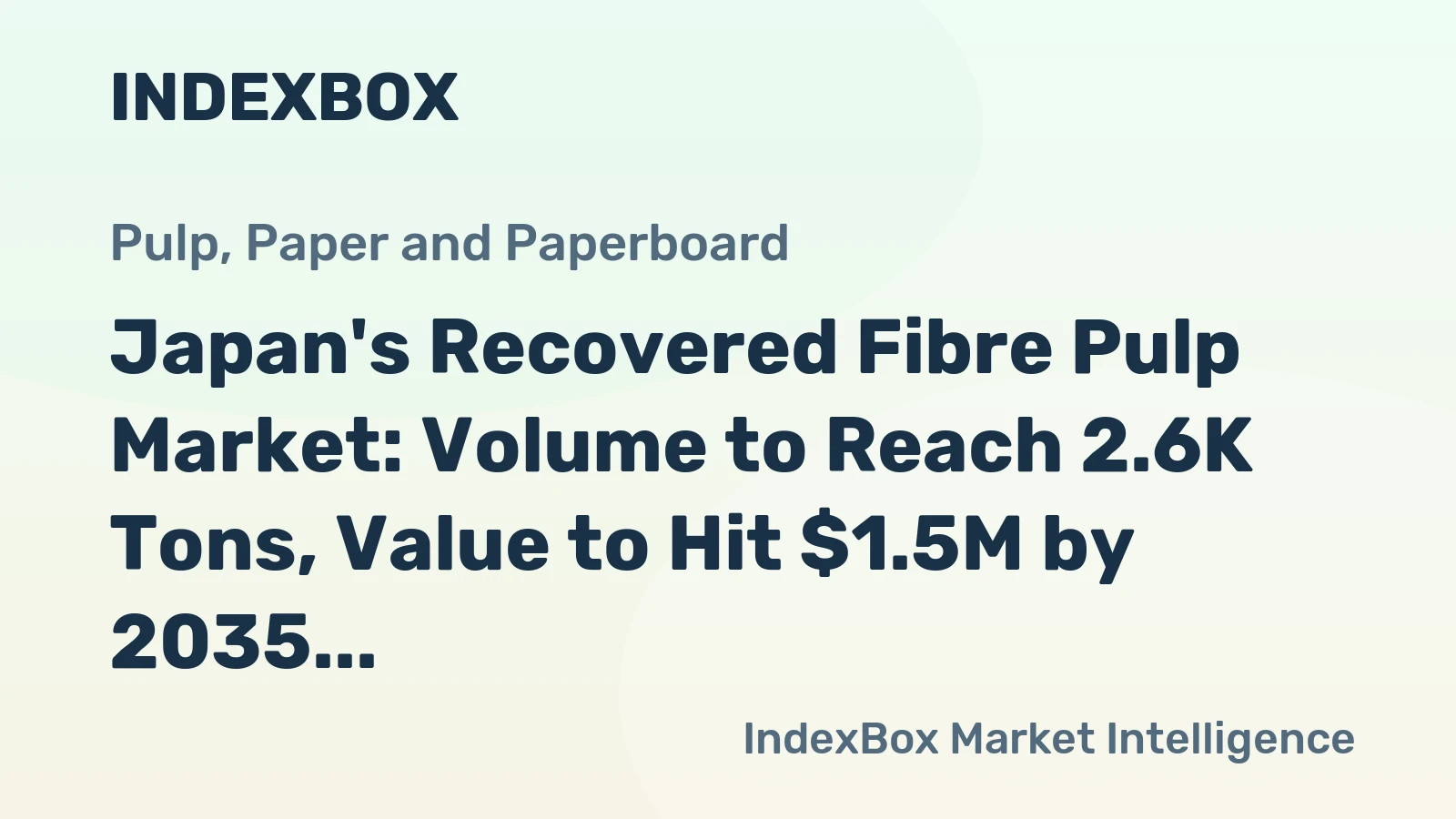 Japan's Recovered Fibre Pulp Market: Volume to Reach 2.6K Tons, Value to Hit $1.5M by 2035