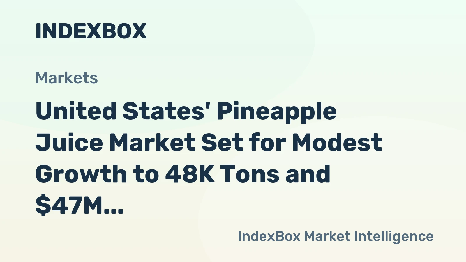 United States' Pineapple Juice Market Set for Modest Growth to 48K Tons and $47M