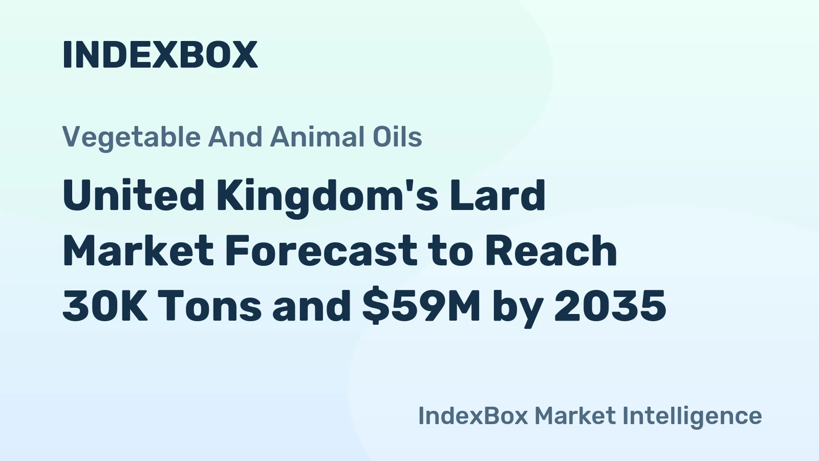 United Kingdom's Lard Market Forecast to Reach 30K Tons and $59M by 2035