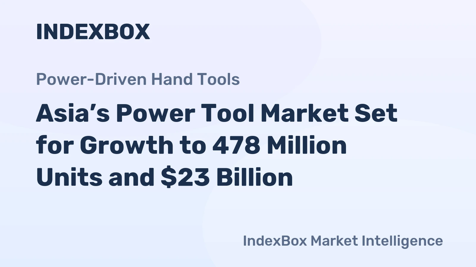 Asia’s Power Tool Market Set for Growth to 478 Million Units and $23 Billion