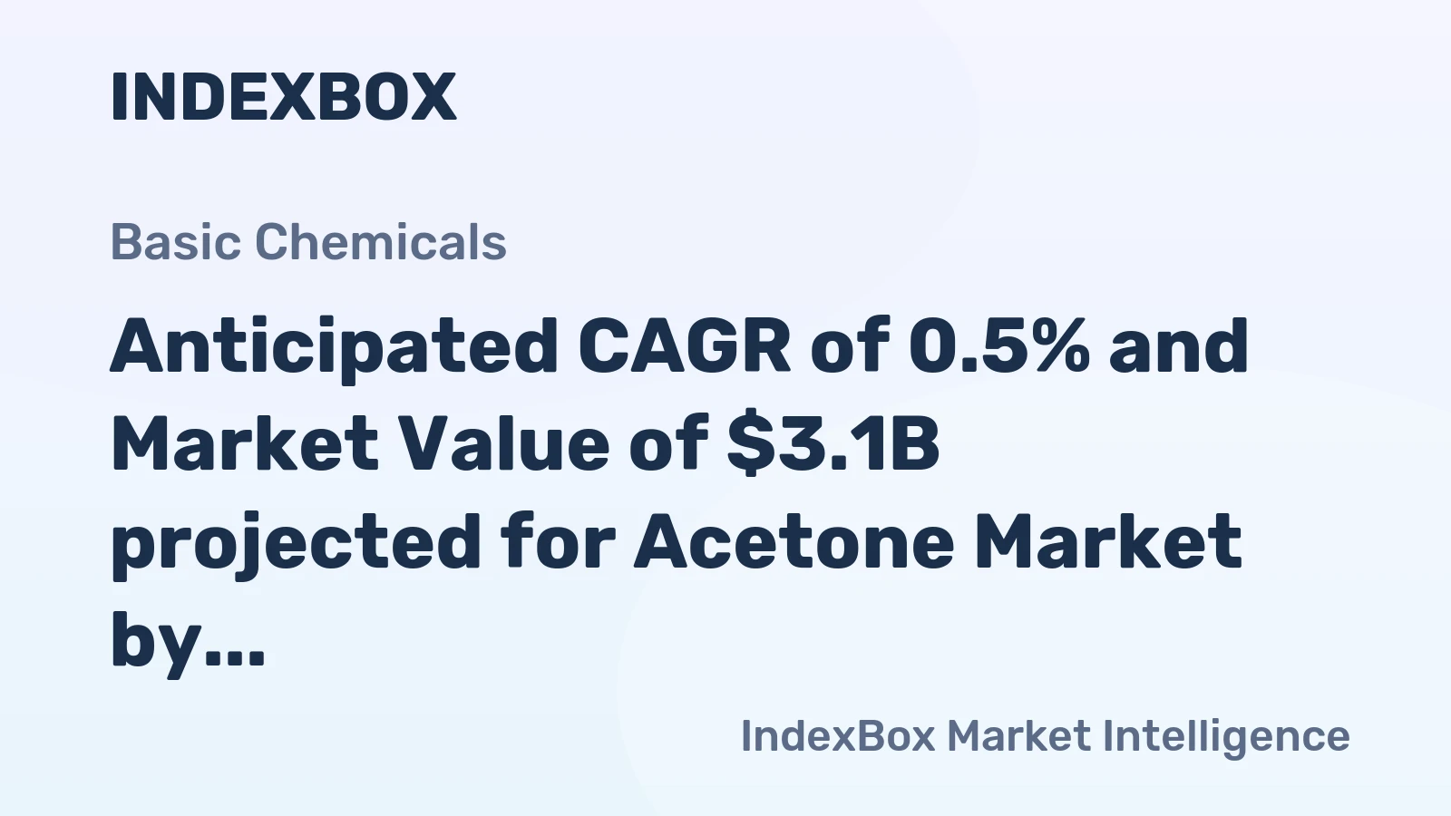 Anticipated CAGR of 0.5% and Market Value of $3.1B projected for Acetone Market by 2030