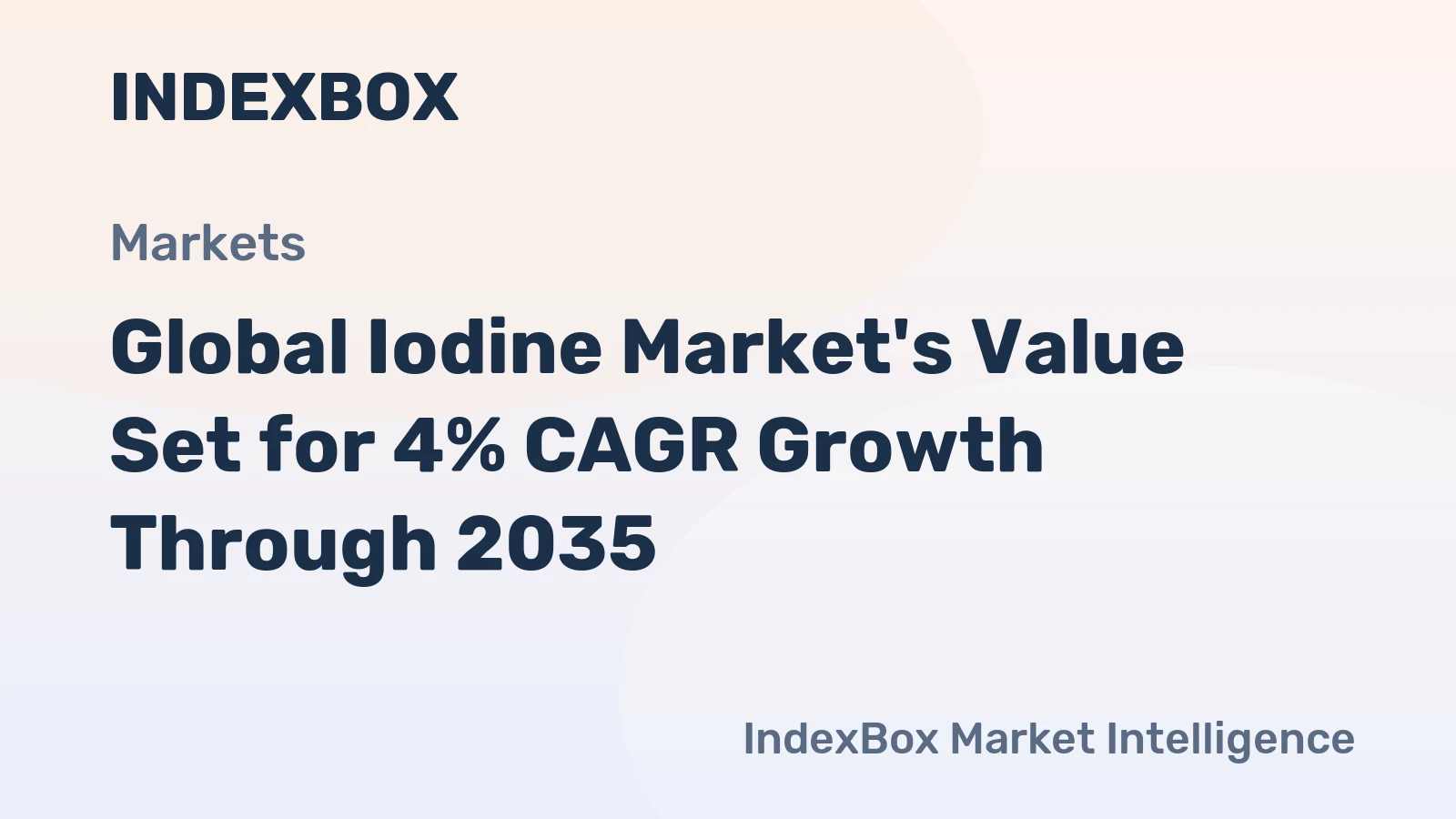 Global Iodine Market's Value Set for 4% CAGR Growth Through 2035
