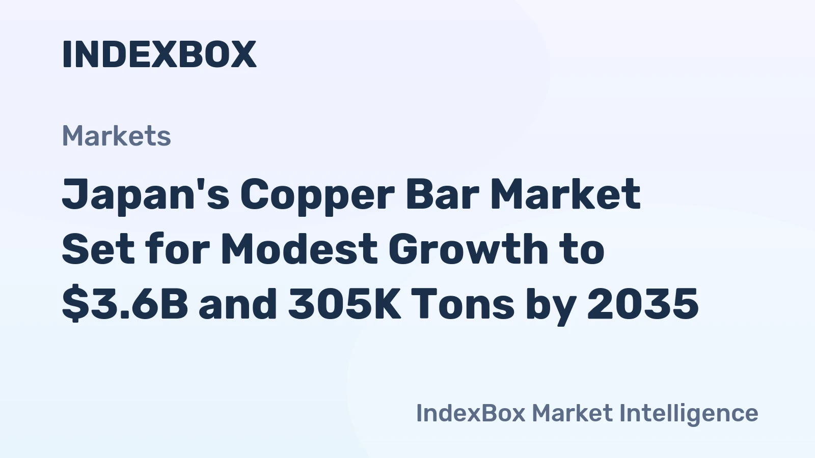 Japan's Copper Bar Market Set for Modest Growth to $3.6B and 305K Tons by 2035