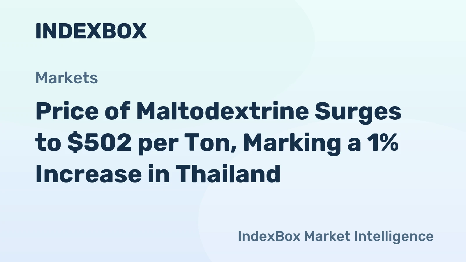 Price of Maltodextrine Surges to $502 per Ton, Marking a 1% Increase in Thailand