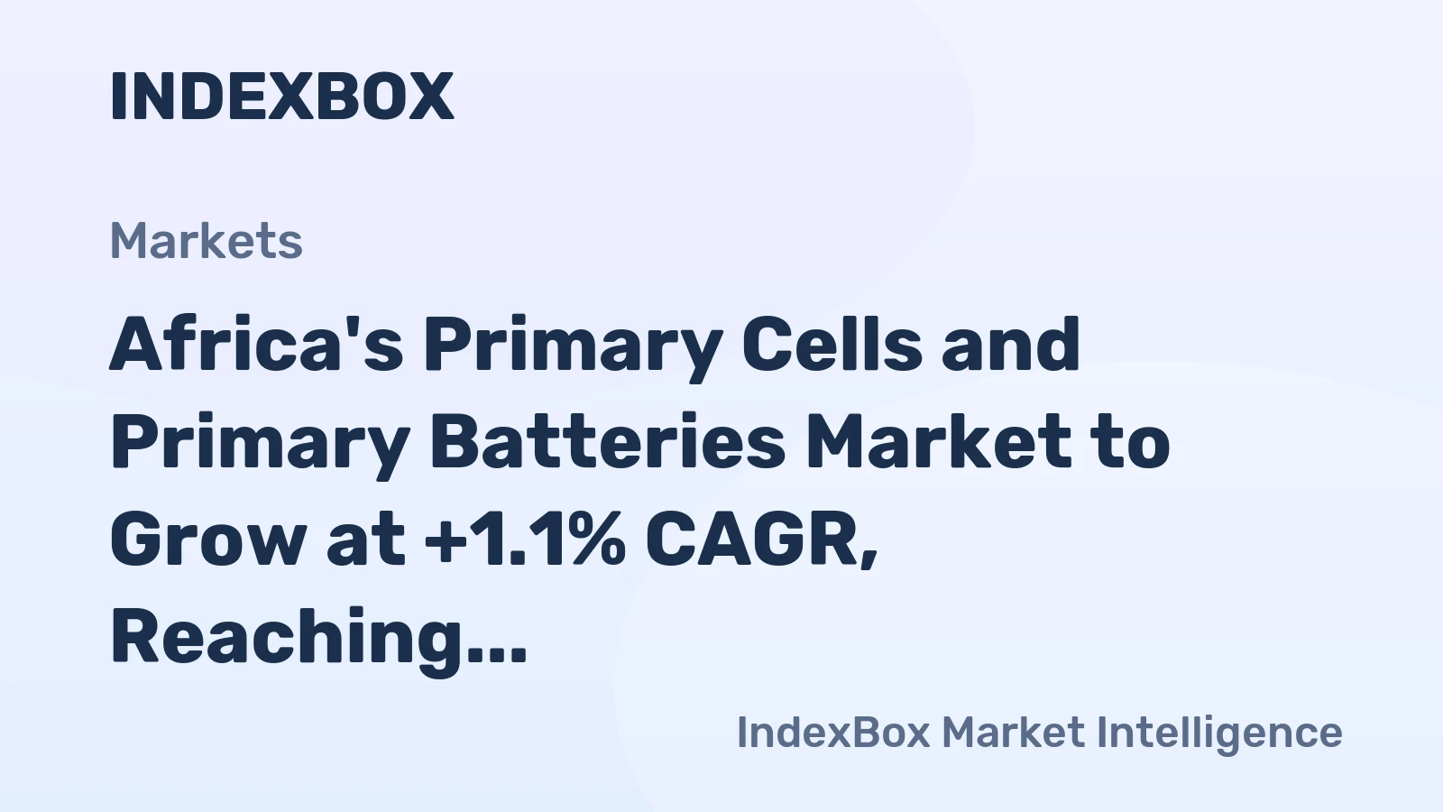 Africa's Primary Cells and Primary Batteries Market to Grow at +1.1% CAGR, Reaching 4.8B Units by 2035