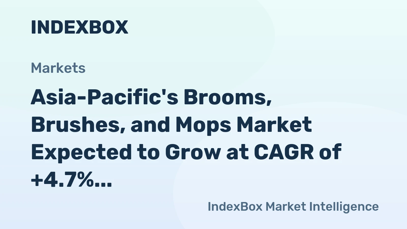 Asia-Pacific's Brooms, Brushes, and Mops Market Expected to Grow at CAGR of +4.7% from 2024 to 2035
