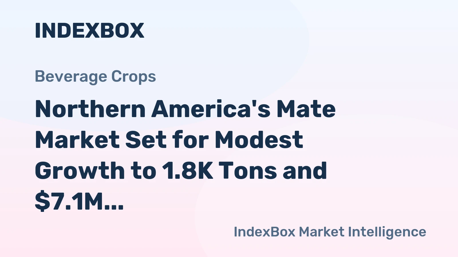 Northern America's Mate Market Set for Modest Growth to 1.8K Tons and $7.1M