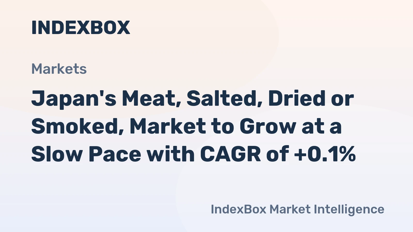 Japan's Meat, Salted, Dried or Smoked, Market to Grow at a Slow Pace with CAGR of +0.1%