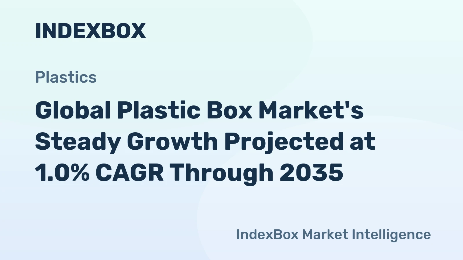 Global Plastic Box Market's Steady Growth Projected at 1.0% CAGR Through 2035