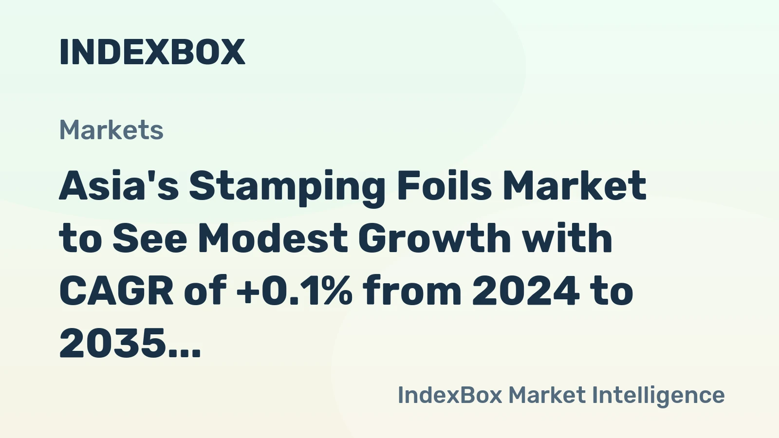 Asia's Stamping Foils Market to See Modest Growth with CAGR of +0.1% from 2024 to 2035
