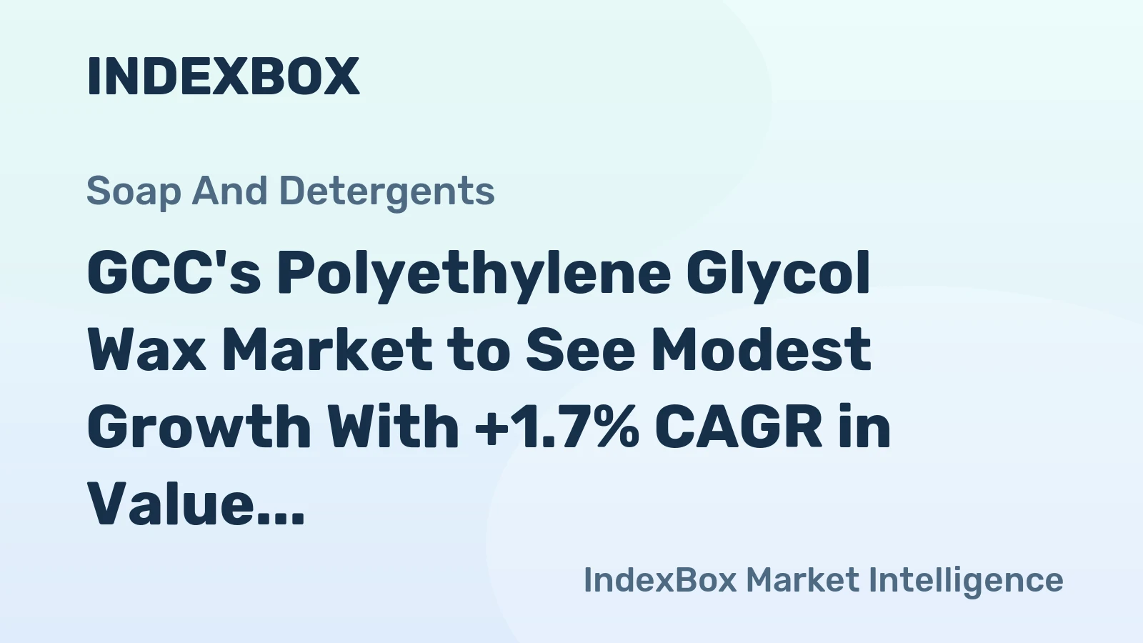 GCC's Polyethylene Glycol Wax Market to See Modest Growth With +1.7% CAGR in Value Through 2035
