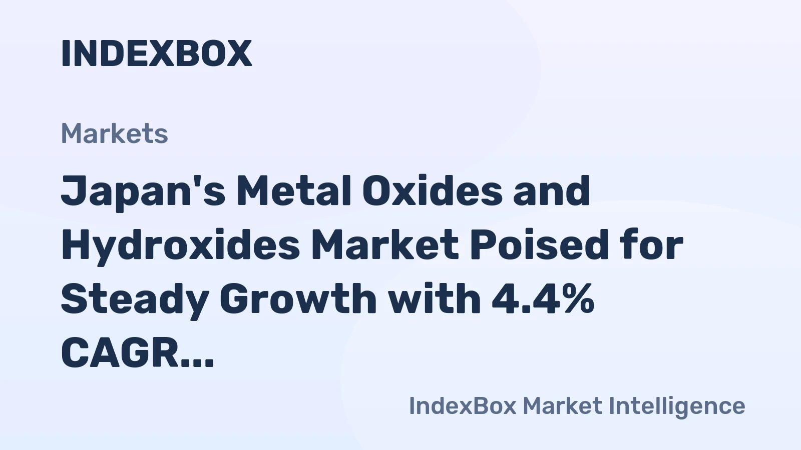 Japan's Metal Oxides and Hydroxides Market Poised for Steady Growth with 4.4% CAGR Through 2035