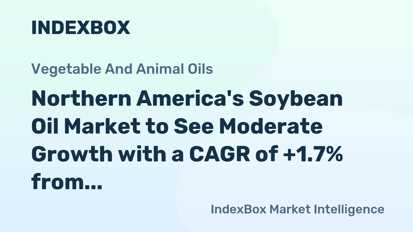 Northern America's Soybean Oil Market to See Moderate Growth with a CAGR of +1.7% from 2024 to 2035