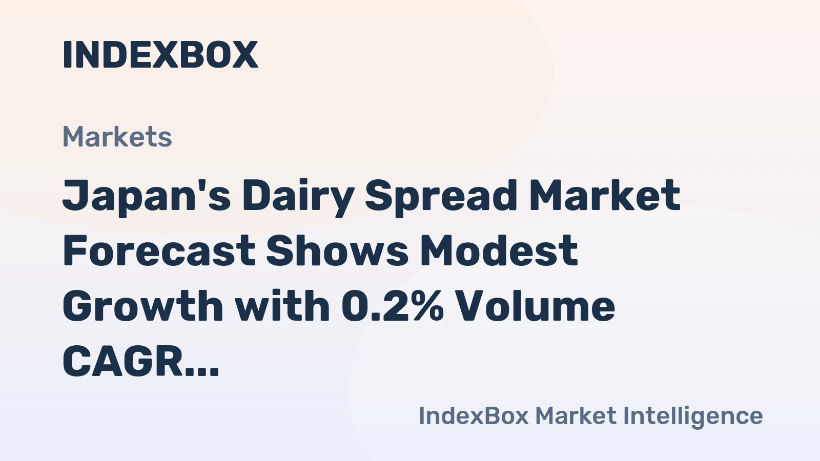 Japan's Dairy Spread Market Forecast Shows Modest Growth with 0.2% Volume CAGR Through 2035