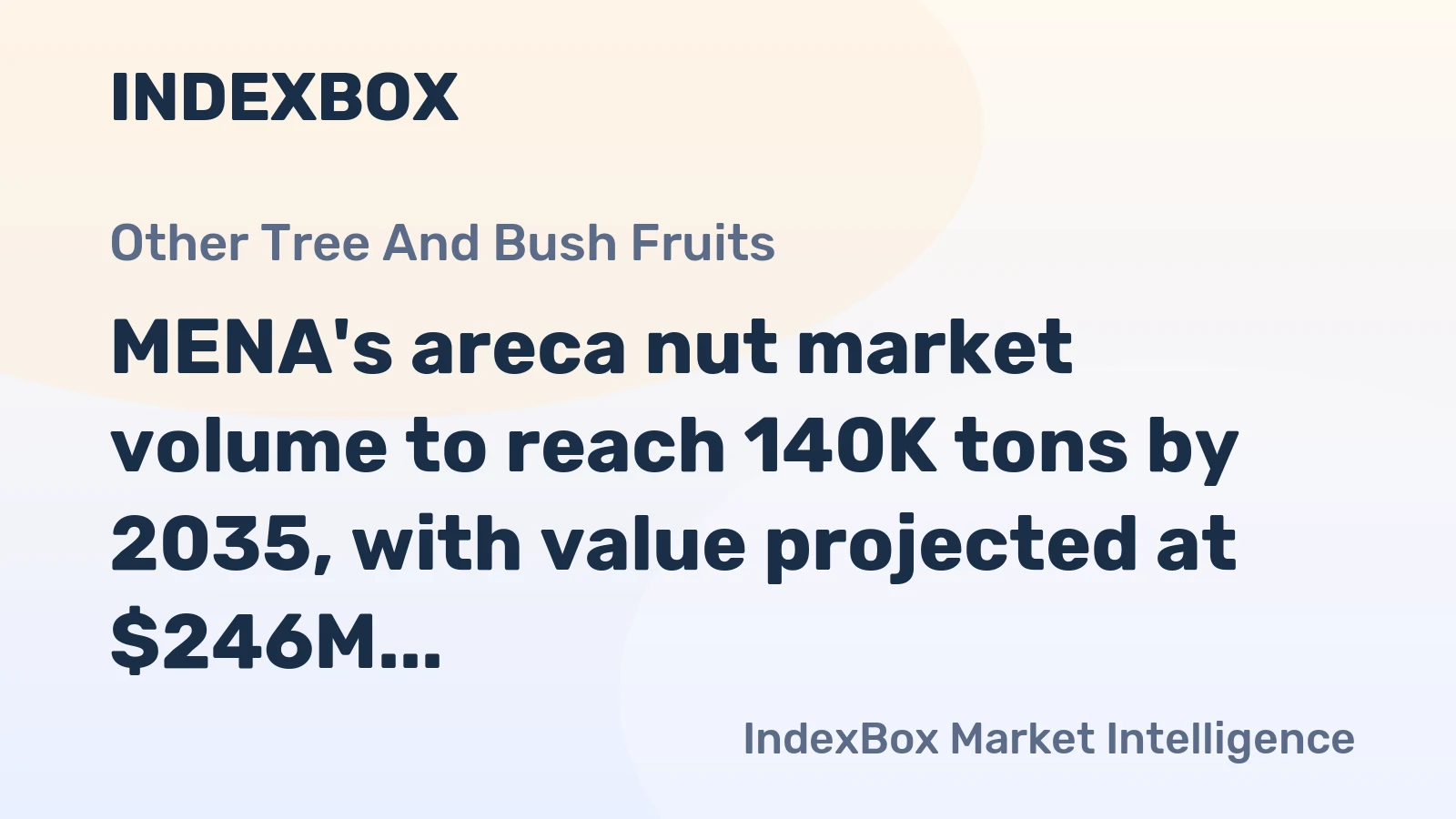 MENA's areca nut market volume to reach 140K tons by 2035, with value projected at $246M, driven by sustained demand.