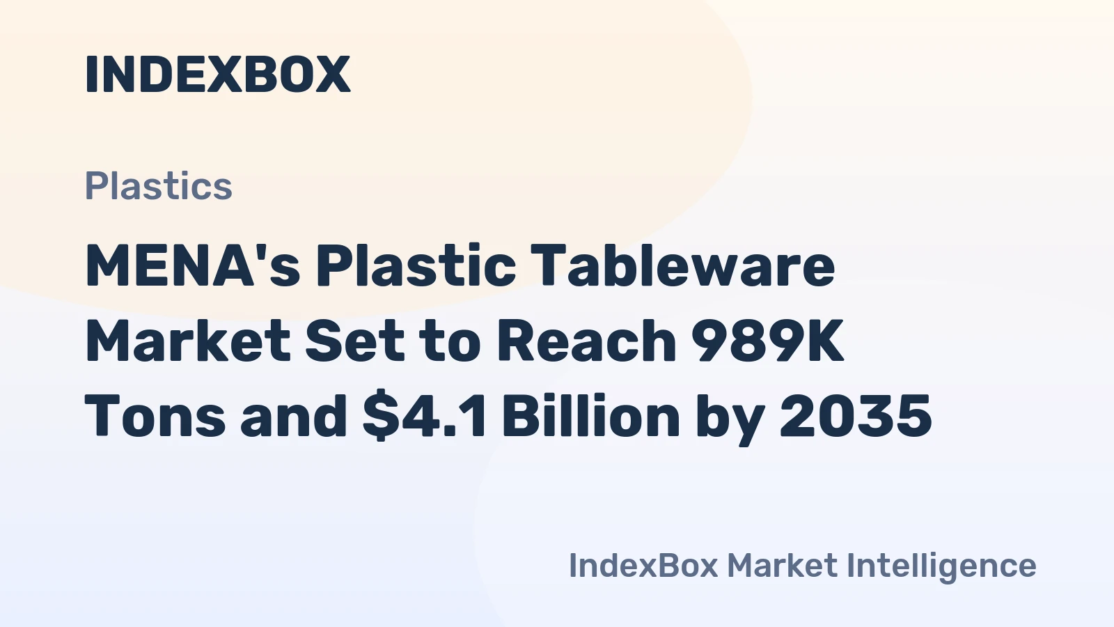 MENA's Plastic Tableware Market Set to Reach 989K Tons and $4.1 Billion by 2035