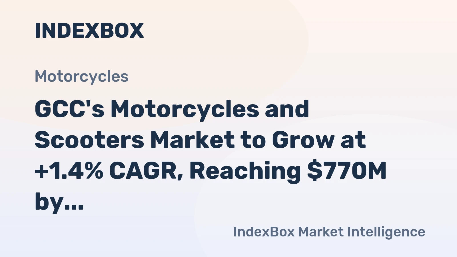 GCC's Motorcycles and Scooters Market to Grow at +1.4% CAGR, Reaching $770M by 2035