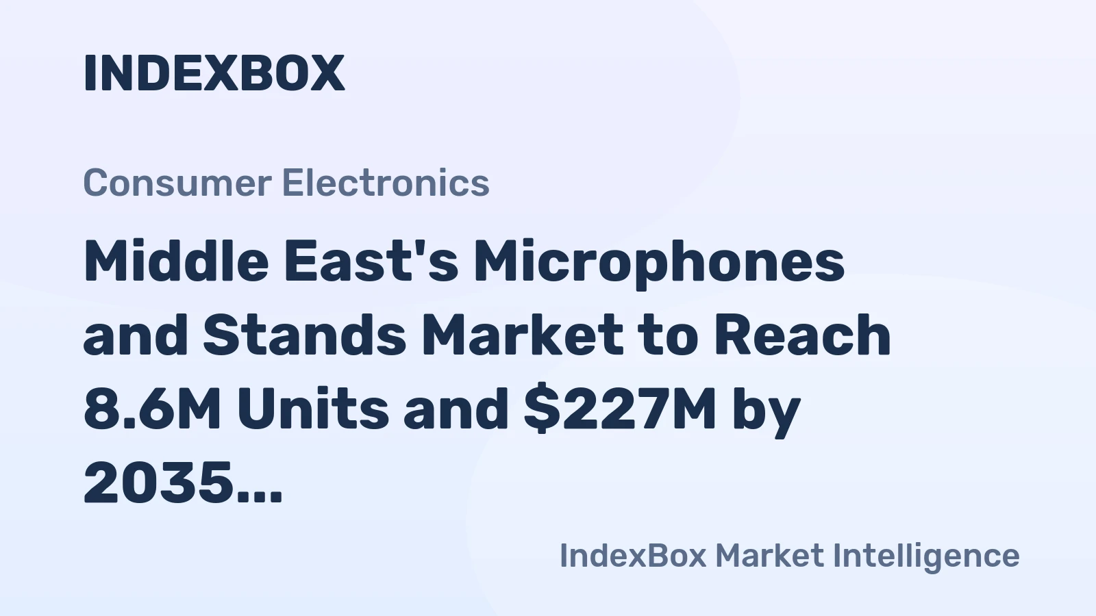 Middle East's Microphones and Stands Market to Reach 8.6M Units and $227M by 2035