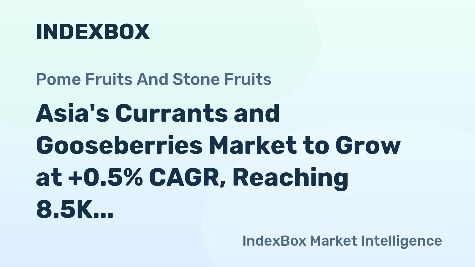 Asia's Currants and Gooseberries Market to Grow at +0.5% CAGR, Reaching 8.5K tons by 2035