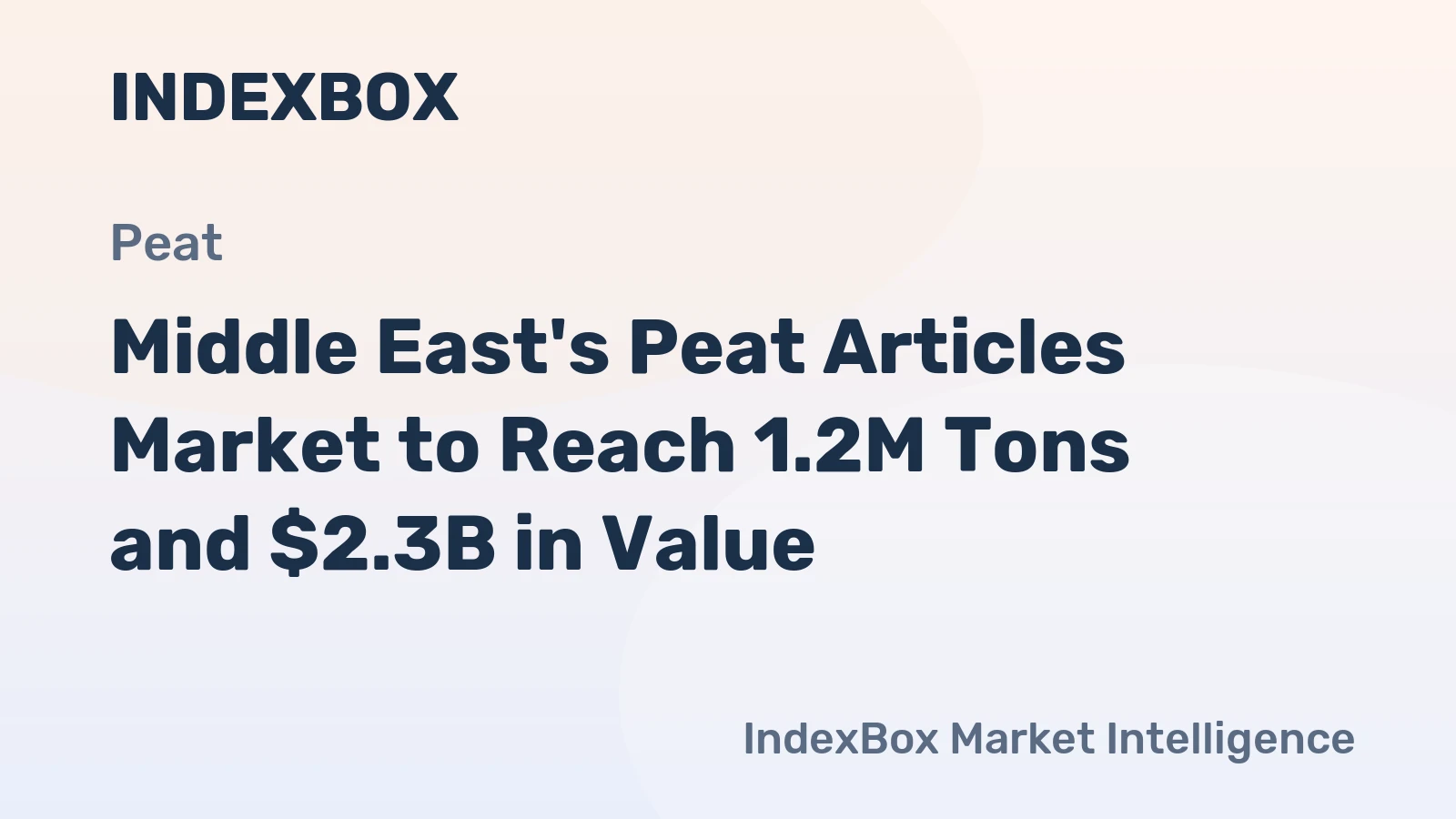 Middle East's Peat Articles Market to Reach 1.2M Tons and $2.3B in Value