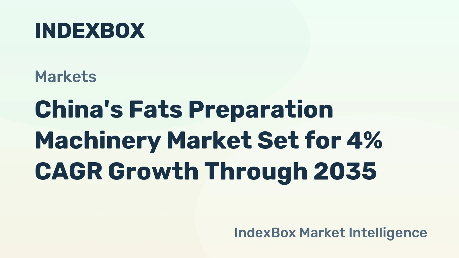 China's Fats Preparation Machinery Market Set for 4% CAGR Growth Through 2035