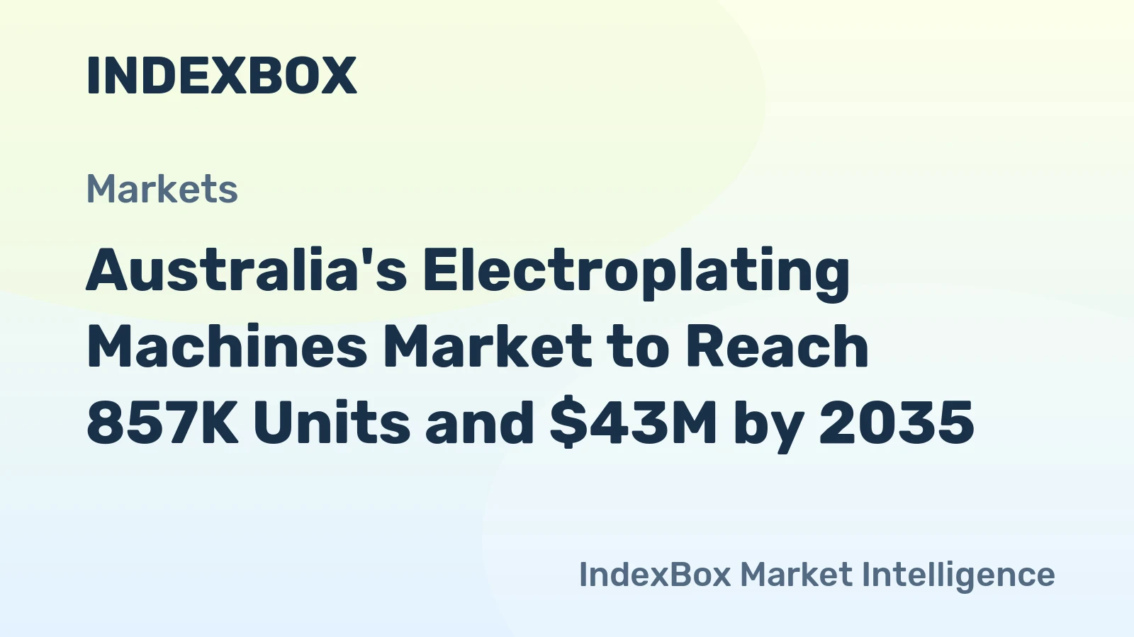 Australia's Electroplating Machines Market to Reach 857K Units and $43M by 2035