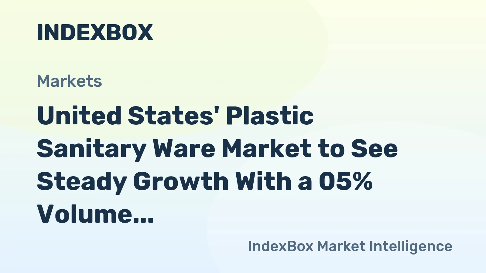 United States' Plastic Sanitary Ware Market to See Steady Growth With a 05% Volume CAGR Through 2035