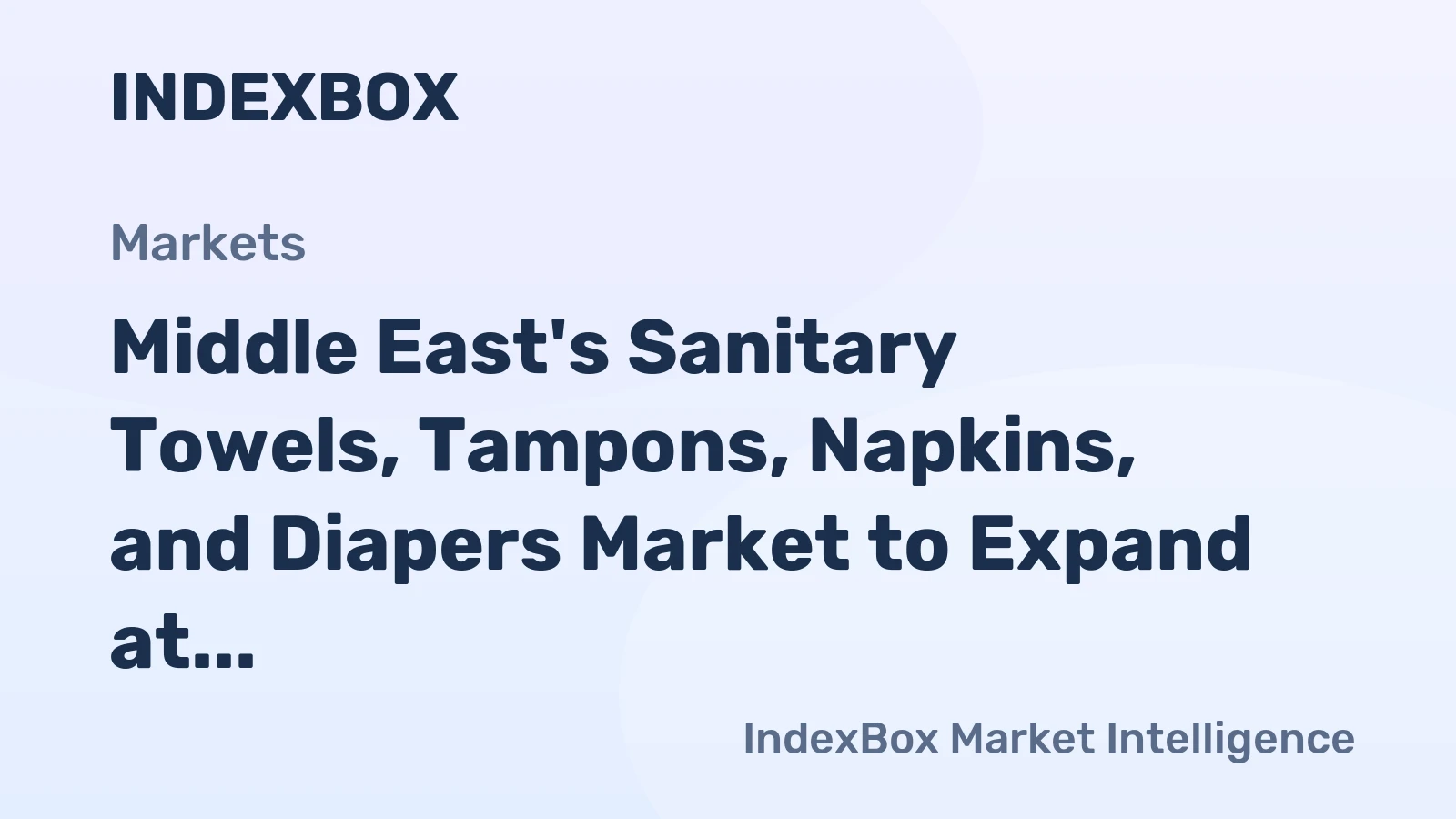 Middle East's Sanitary Towels, Tampons, Napkins, and Diapers Market to Expand at +0.9% CAGR over Next Decade