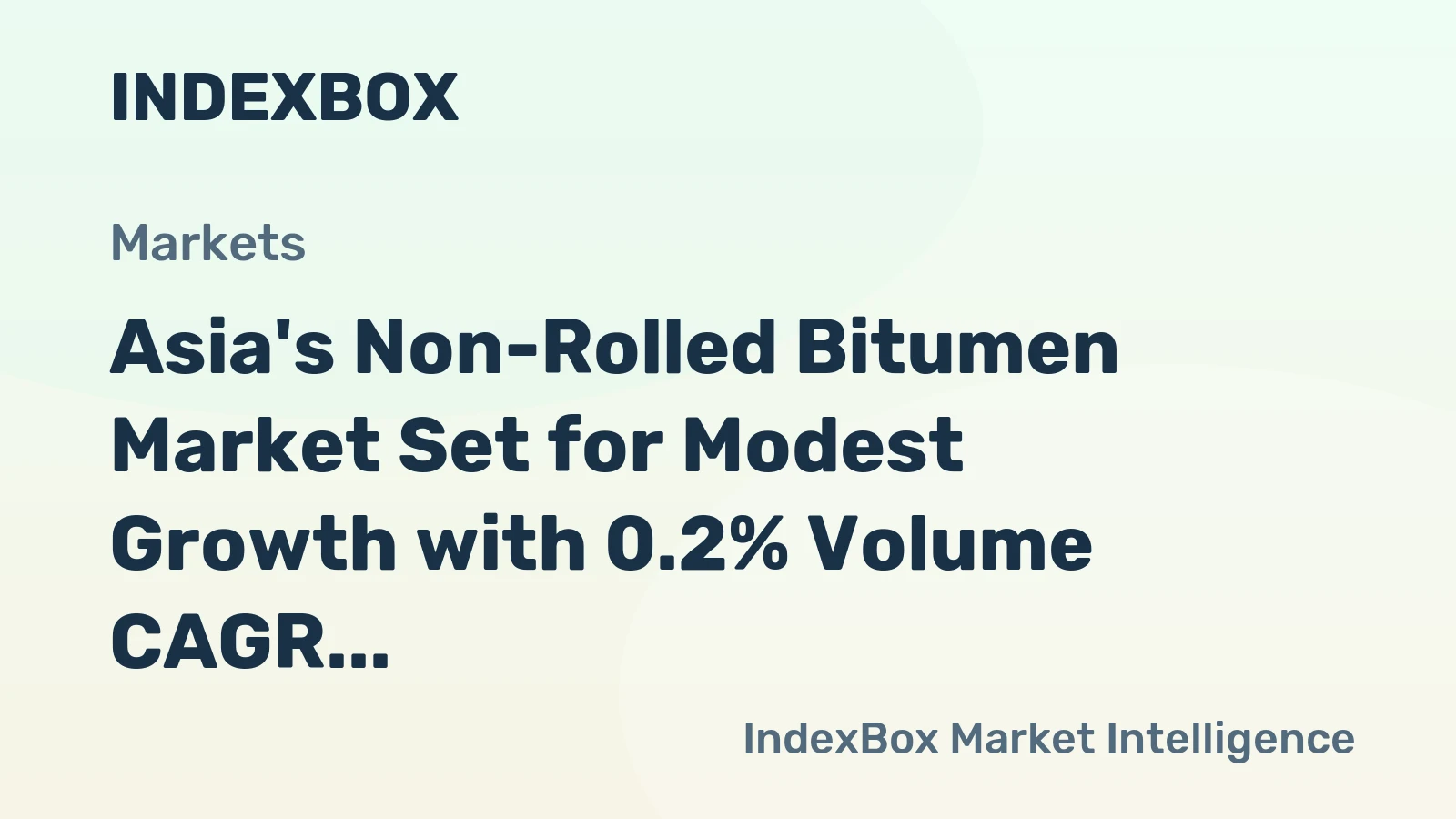 Asia's Non-Rolled Bitumen Market Set for Modest Growth with 0.2% Volume CAGR Through 2035