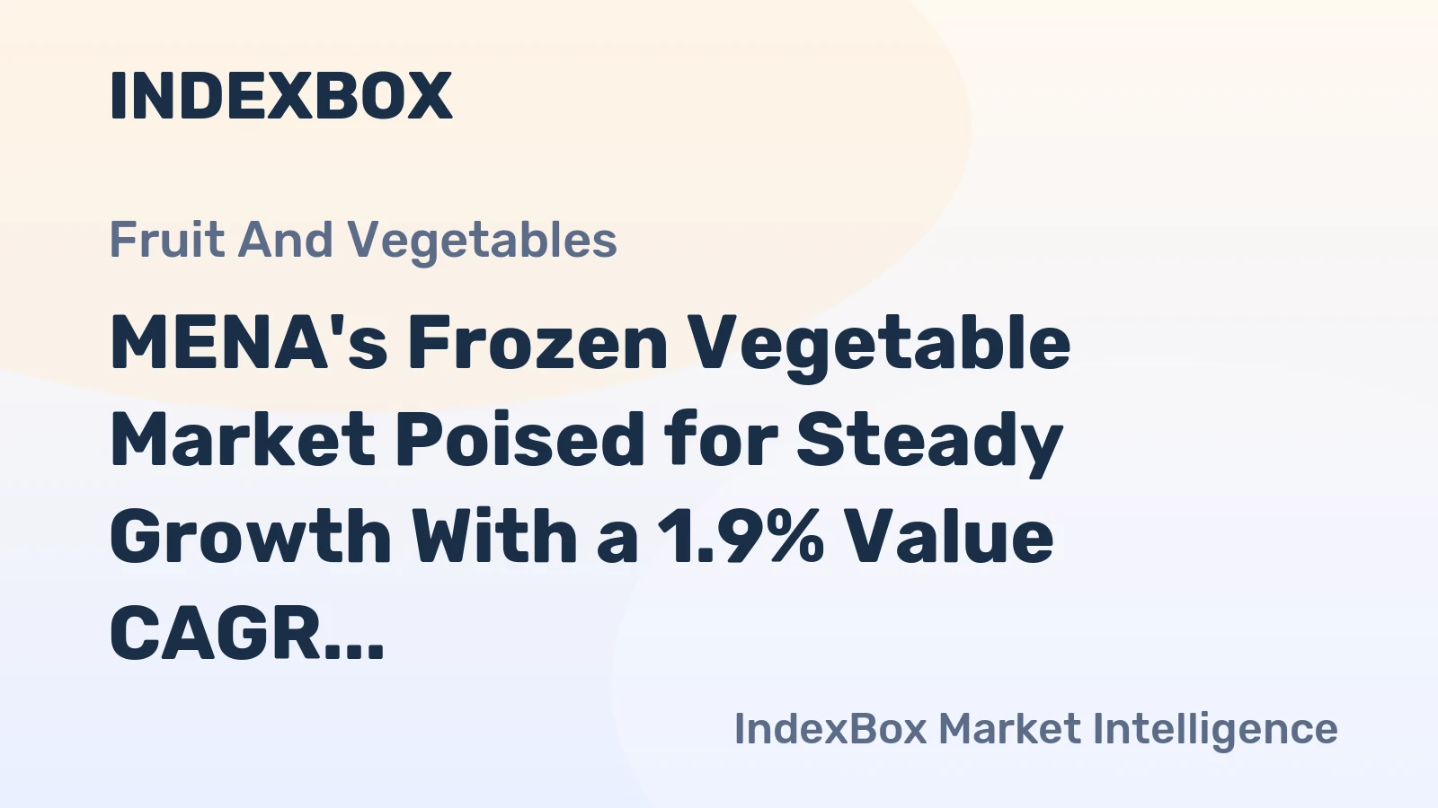 MENA's Frozen Vegetable Market Poised for Steady Growth With a 1.9% Value CAGR Through 2035