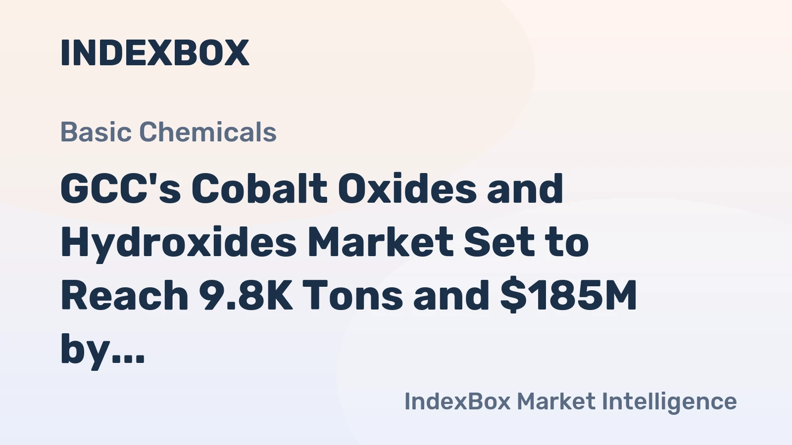 GCC's Cobalt Oxides and Hydroxides Market Set to Reach 9.8K Tons and $185M by 2035