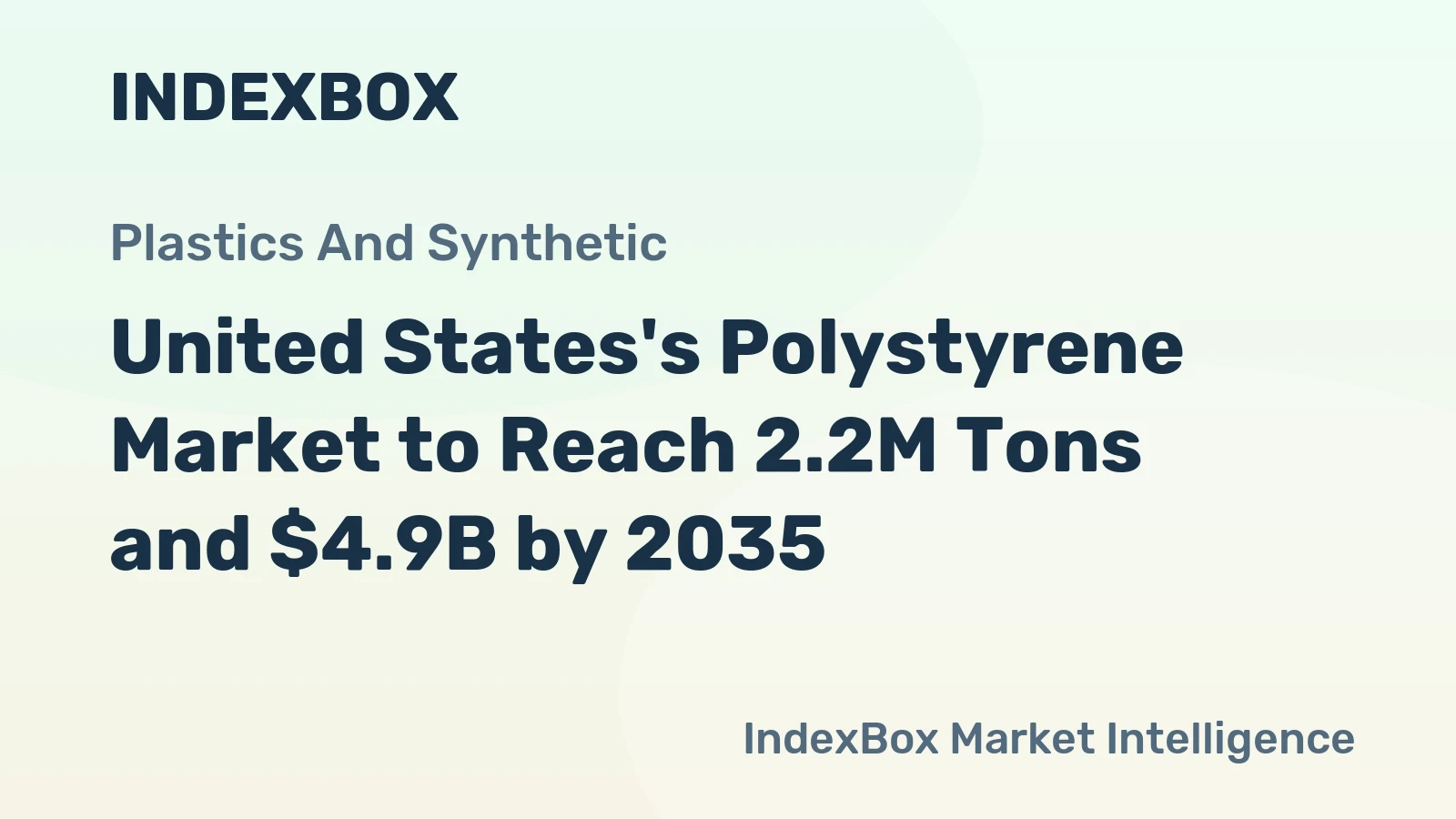 United States's Polystyrene Market to Reach 2.2M Tons and $4.9B by 2035