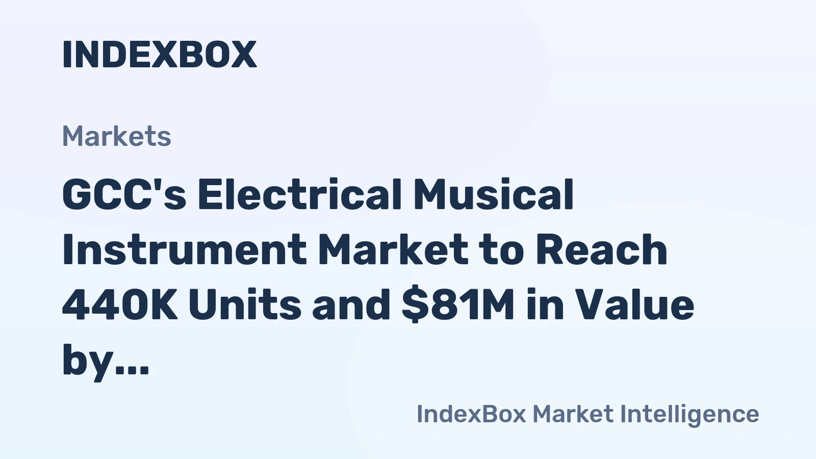 GCC's Electrical Musical Instrument Market to Reach 440K Units and $81M in Value by 2035