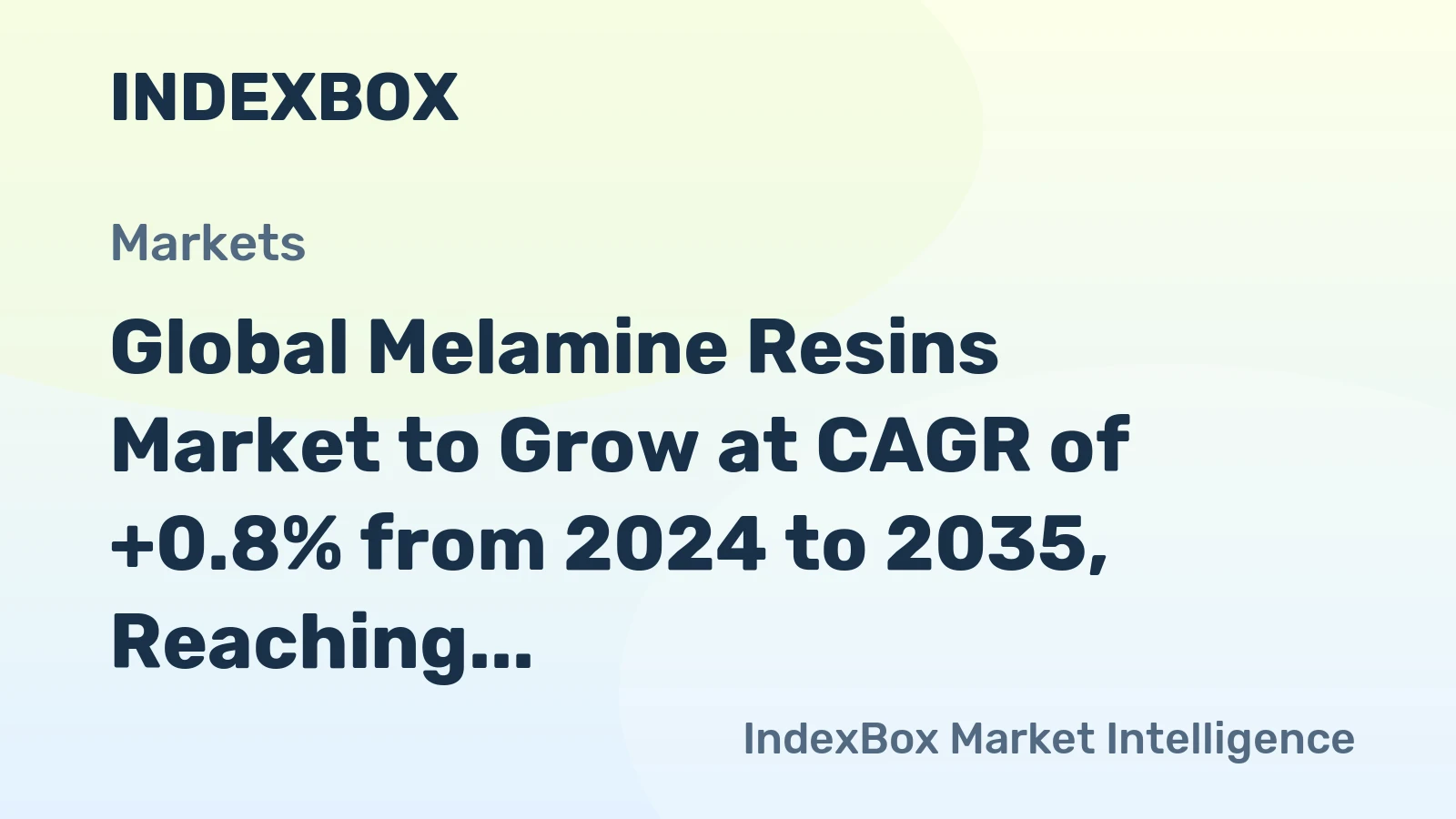 Global Melamine Resins Market to Grow at CAGR of +0.8% from 2024 to 2035, Reaching 7.7M tons