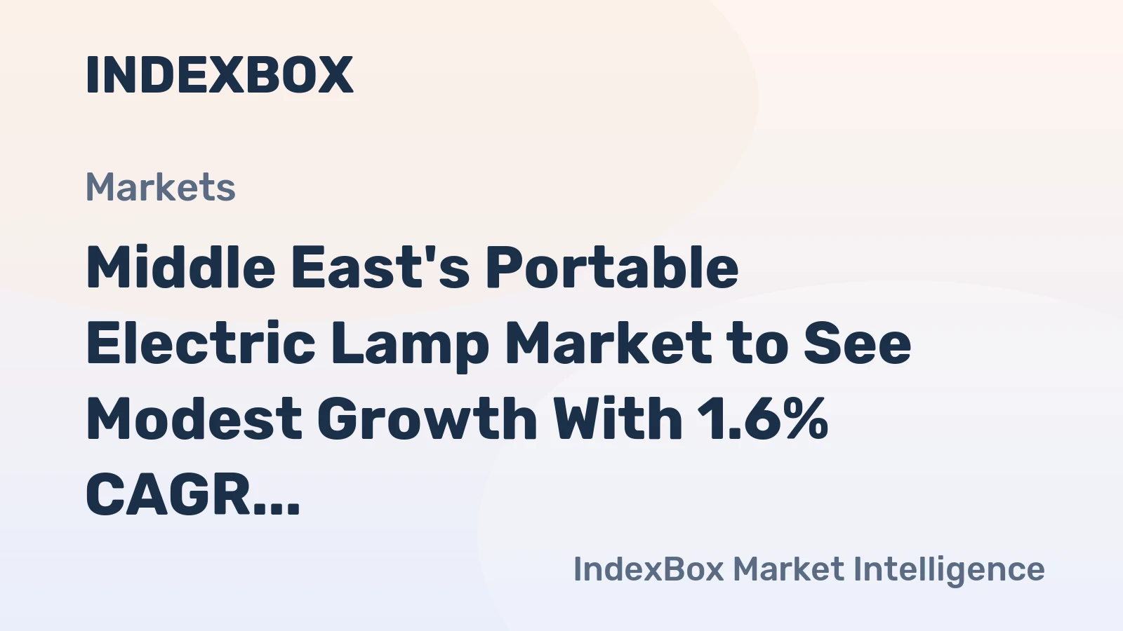 Middle East's Portable Electric Lamp Market to See Modest Growth With 1.6% CAGR in Value