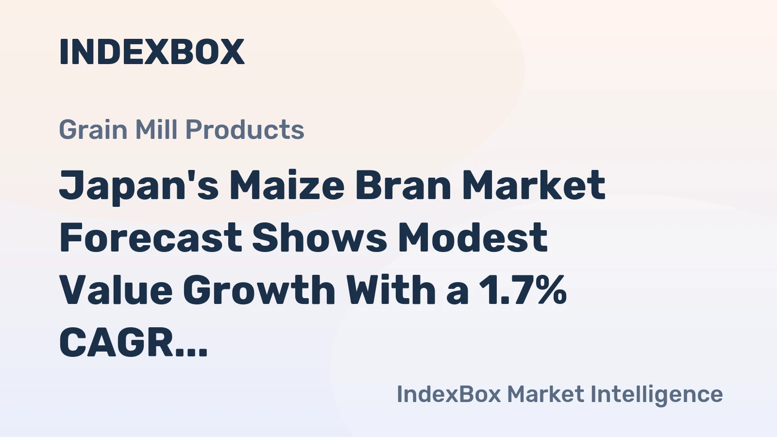 Japan's Maize Bran Market Forecast Shows Modest Value Growth With a 1.7% CAGR Through 2035