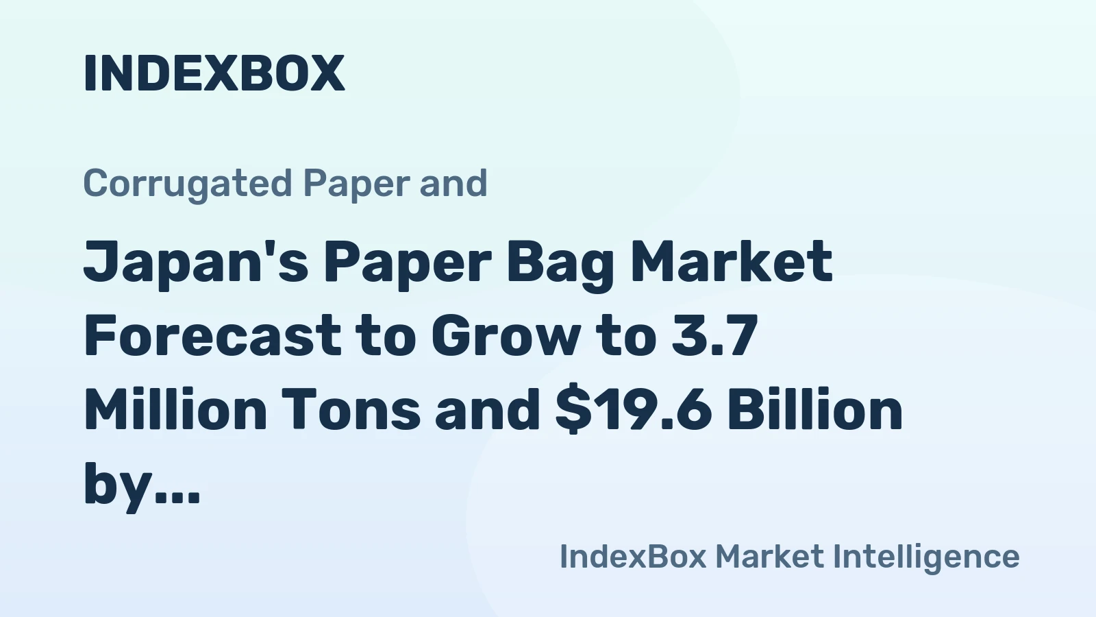 Japan's Paper Bag Market Forecast to Grow to 3.7 Million Tons and $19.6 Billion by 2035