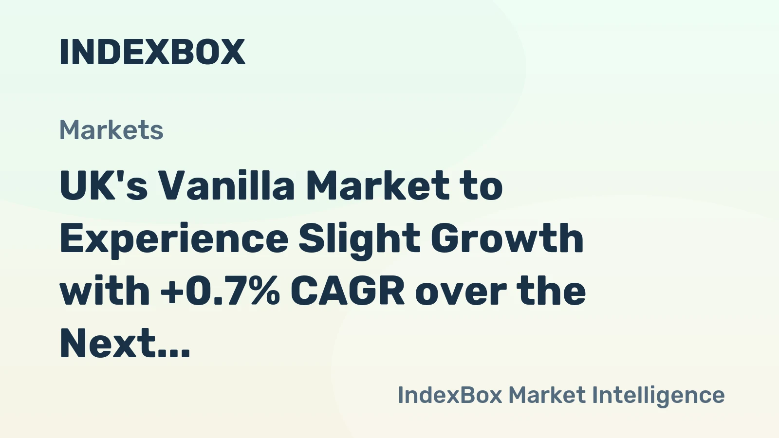 UK's Vanilla Market to Experience Slight Growth with +0.7% CAGR over the Next Decade