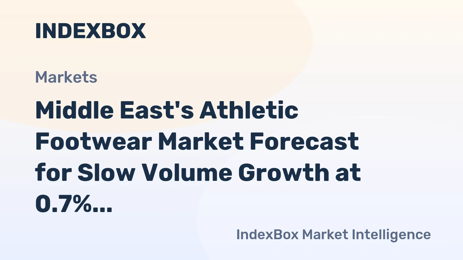 Middle East's Athletic Footwear Market Forecast for Slow Volume Growth at 0.7% CAGR Through 2035