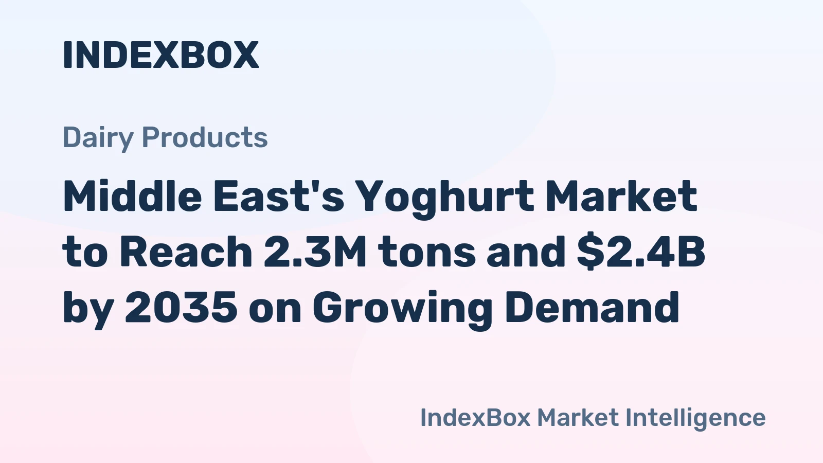 Middle East's Yoghurt Market to Reach 2.3M tons and $2.4B by 2035 on Growing Demand
