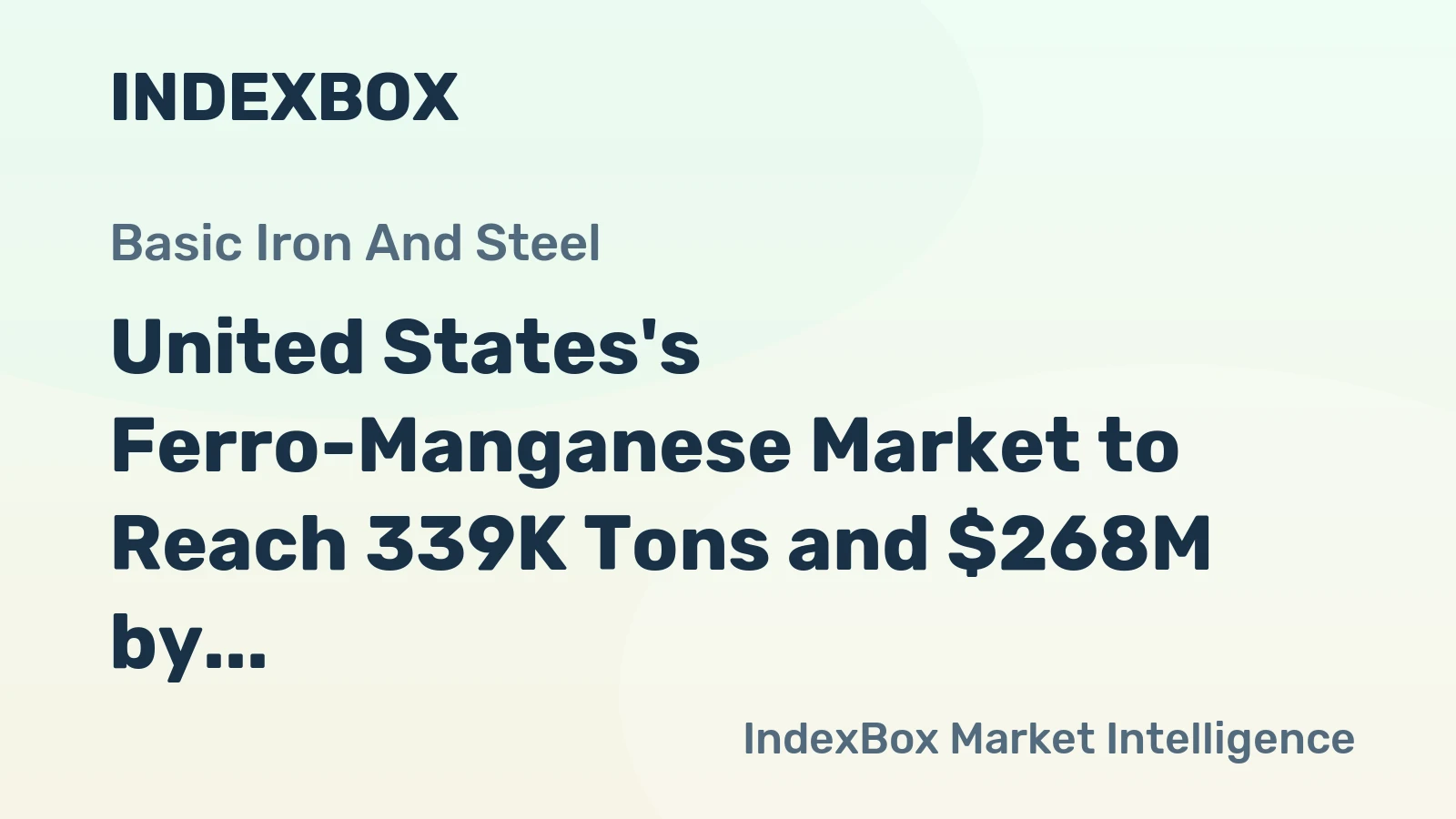 United States's Ferro-Manganese Market to Reach 339K Tons and $268M by 2035