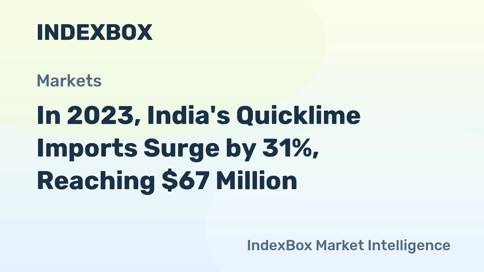 In 2023, India's Quicklime Imports Surge by 31%, Reaching $67 Million