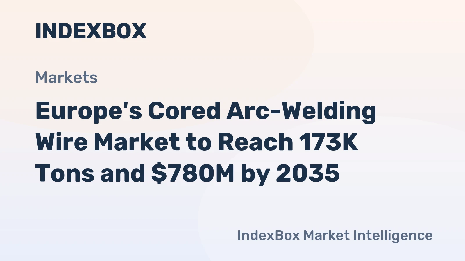 Europe's Cored Arc-Welding Wire Market to Reach 173K Tons and $780M by 2035